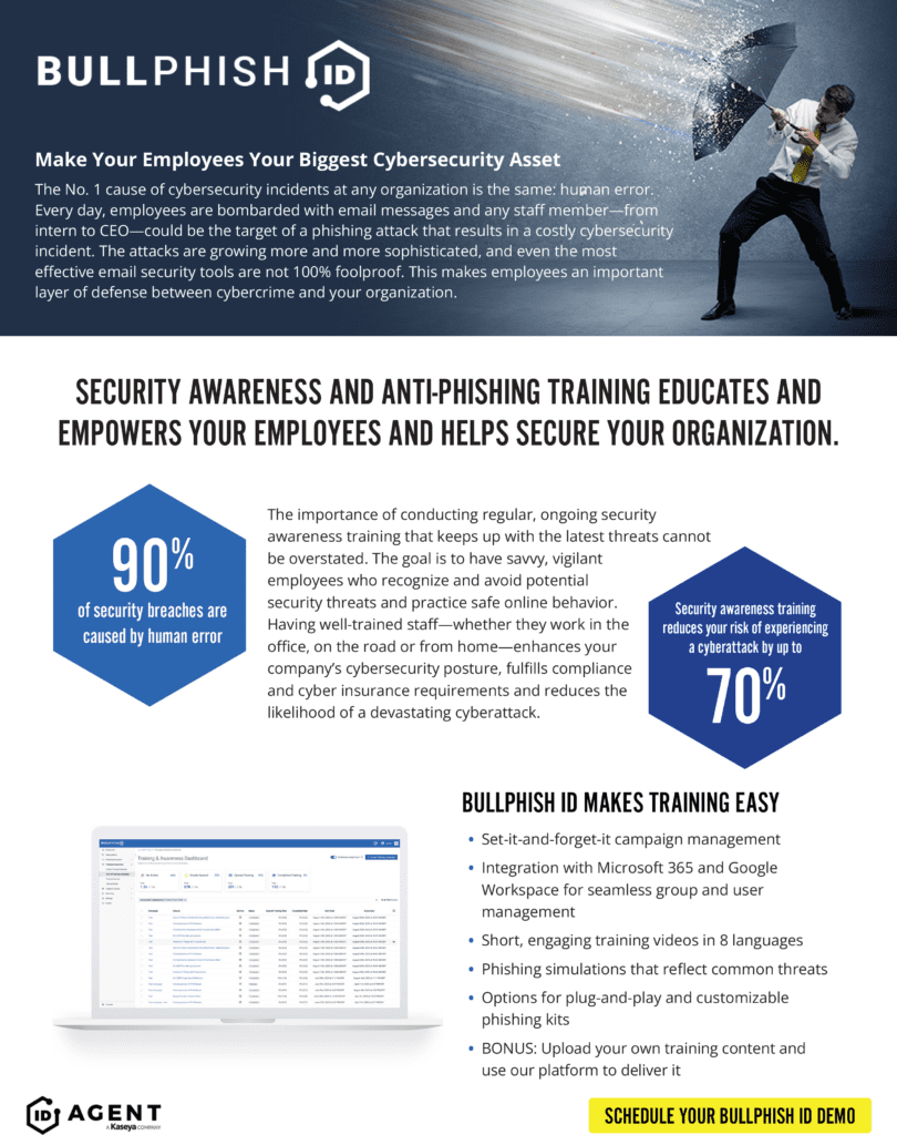 BullPhish ID for Businesses Product Brief | ID Agent